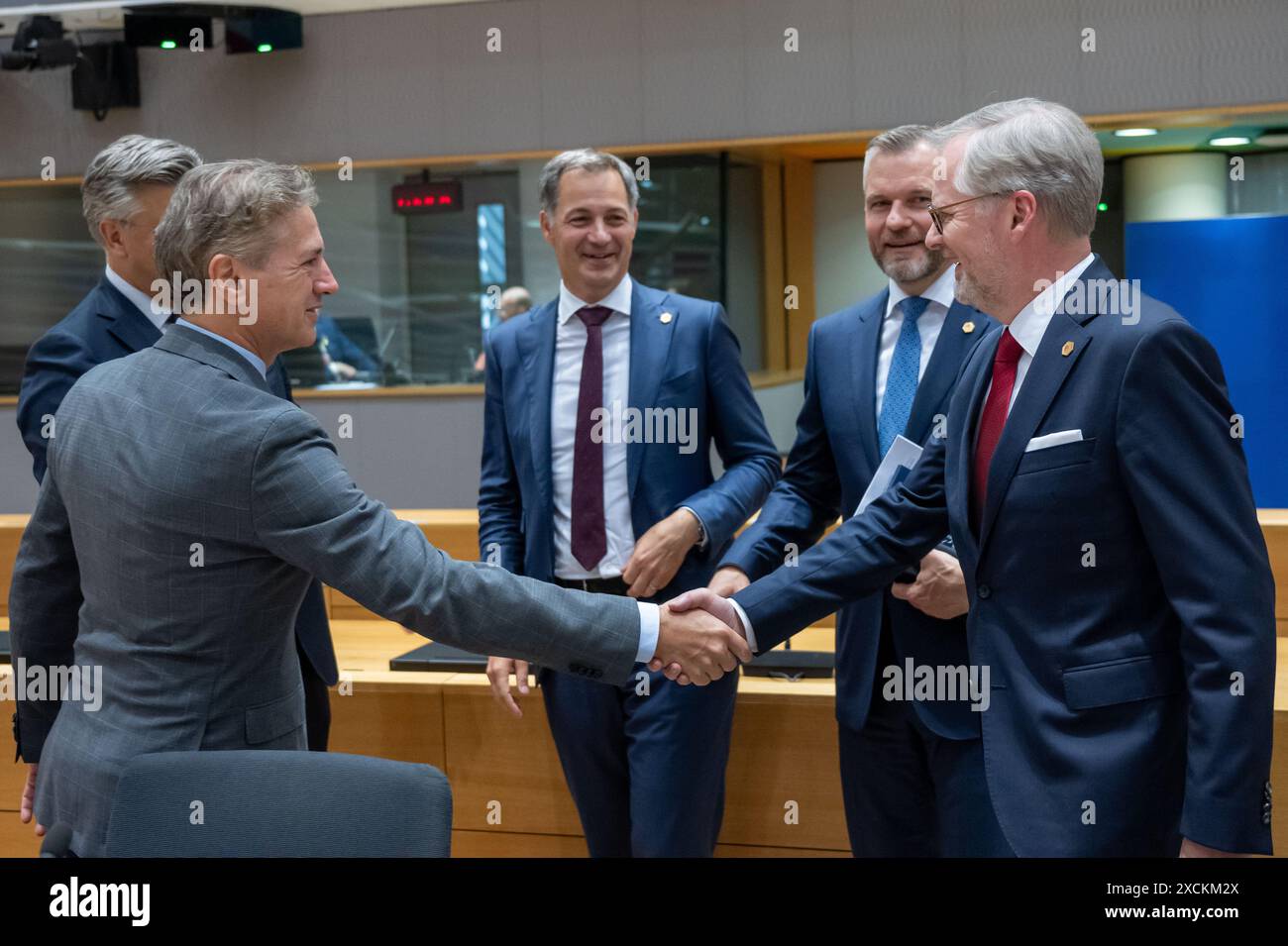 BRUSSELS - Prime Minister of Slovenia Robert Golob and Prime Minister ...