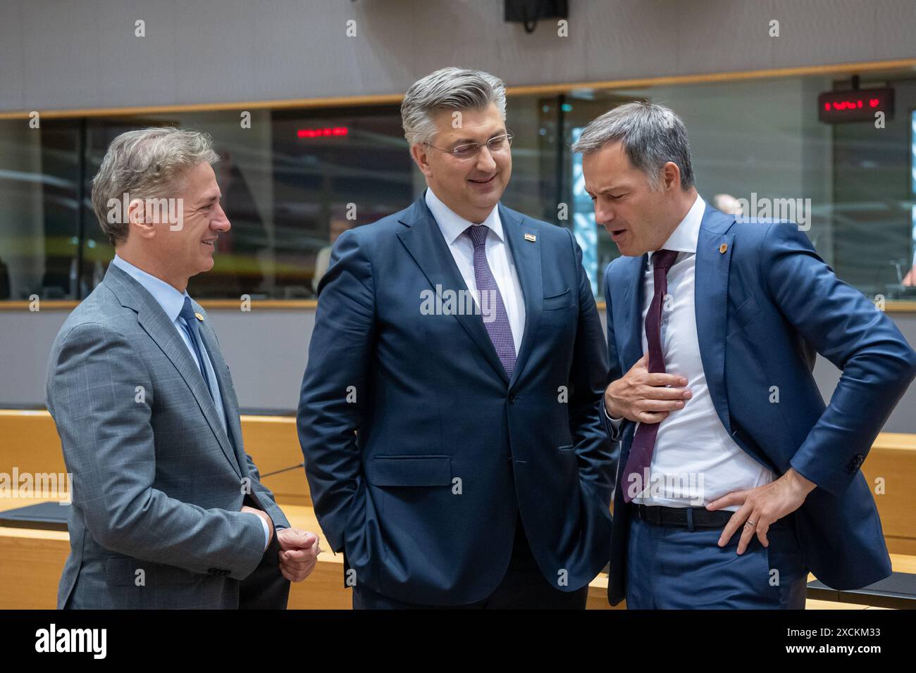 BRUSSELS - Prime Minister of Slovenia Robert Golob, Prime Minister of ...