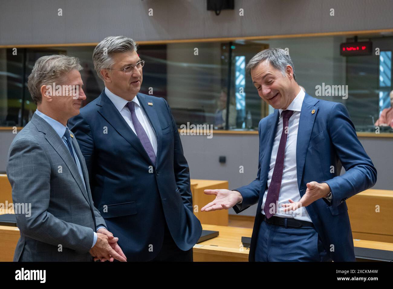 BRUSSELS - Prime Minister of Slovenia Robert Golob, Prime Minister of ...
