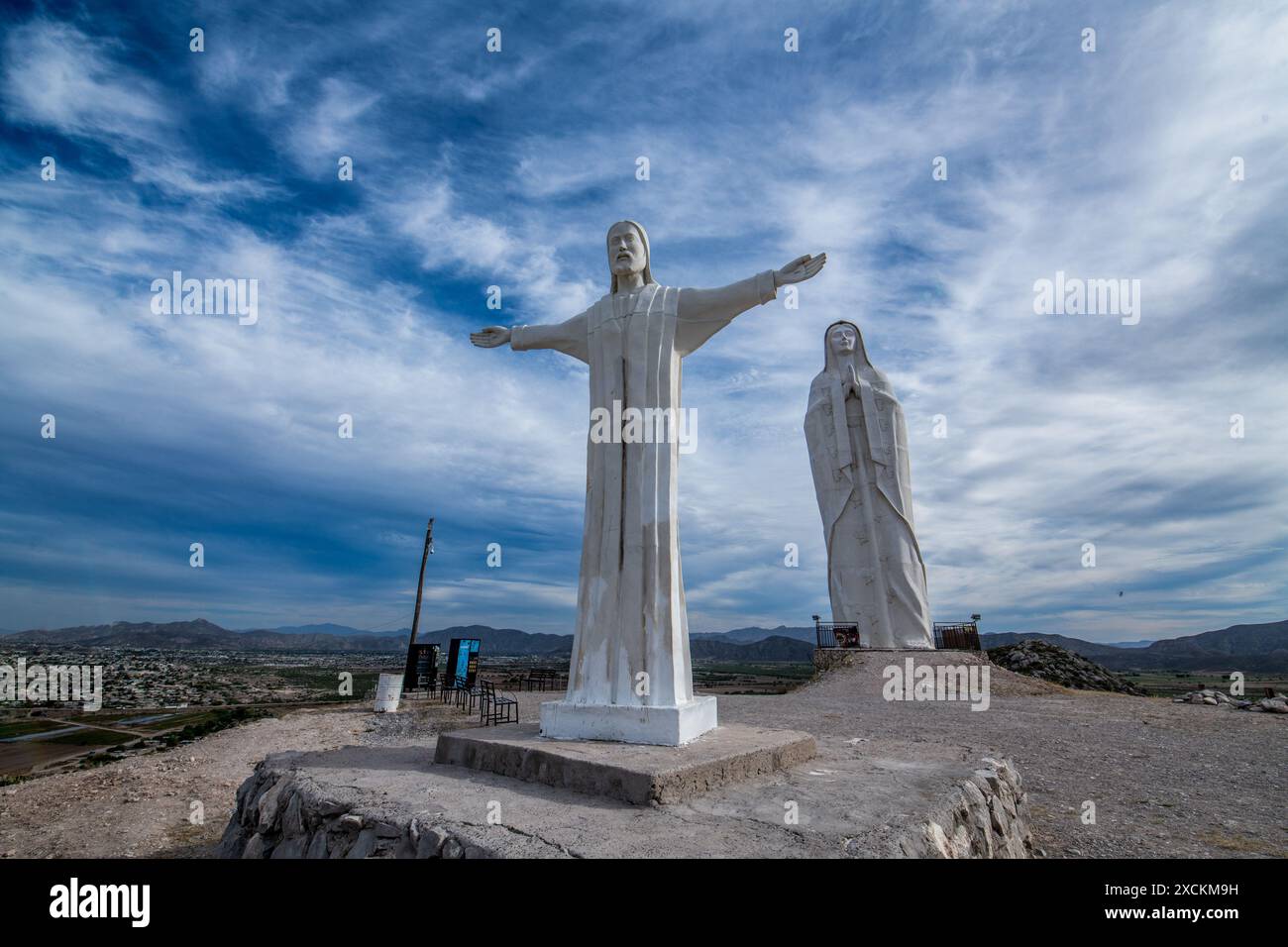 La Virgen and Cristo statues in Gomez Palacio, Mexico Stock Photo - Alamy