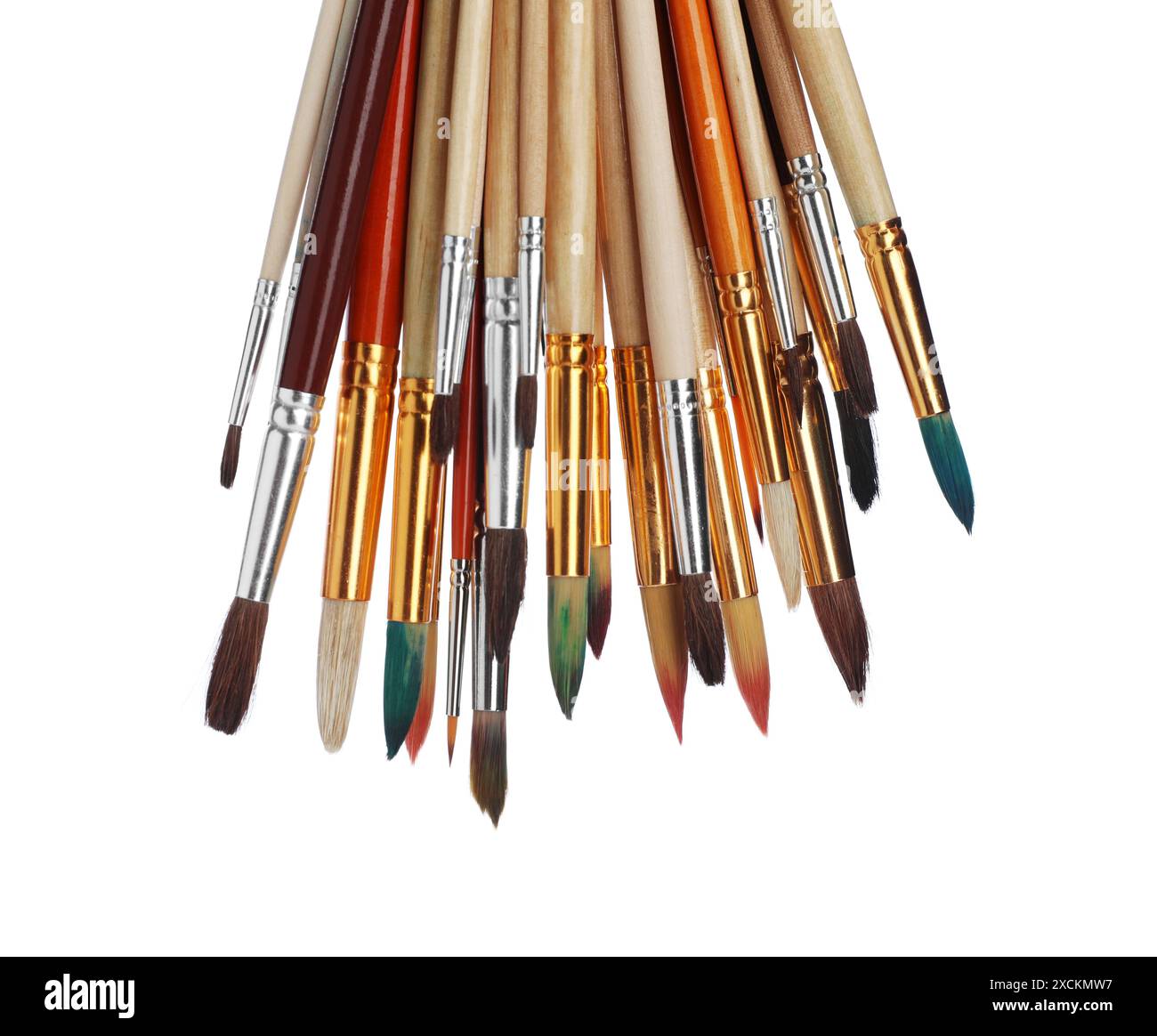 Many different paint brushes on white background Stock Photo - Alamy