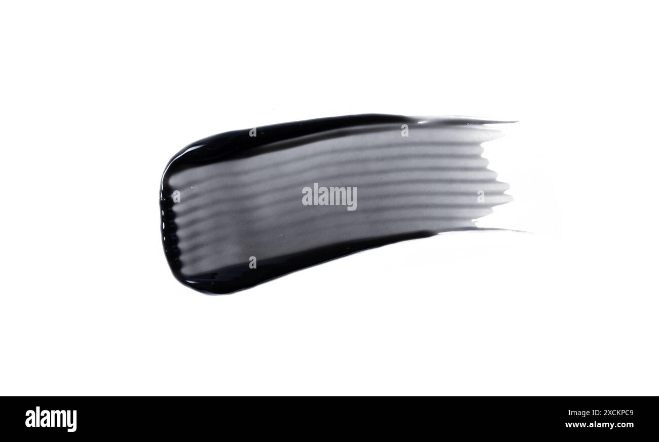 Charcoal toothpaste swatch isolated on white background. Black charcoal ...