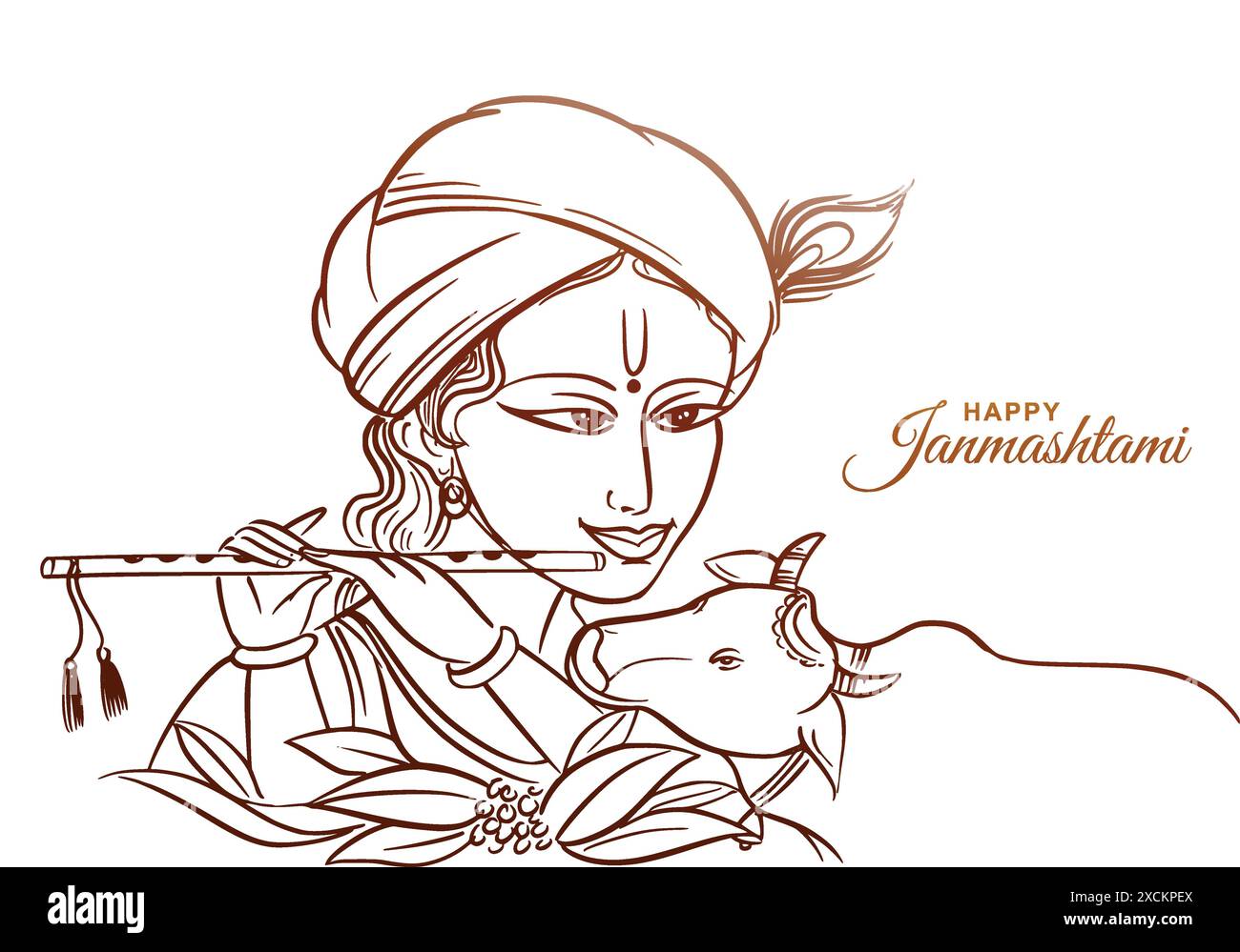 Krishna janmashtami sketch vector vectors hi-res stock photography and ...