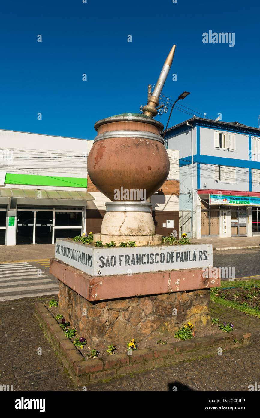 Sao Francisco de Paula, Brazil - June 2nd 2024: Monument to the Cuia (a ...