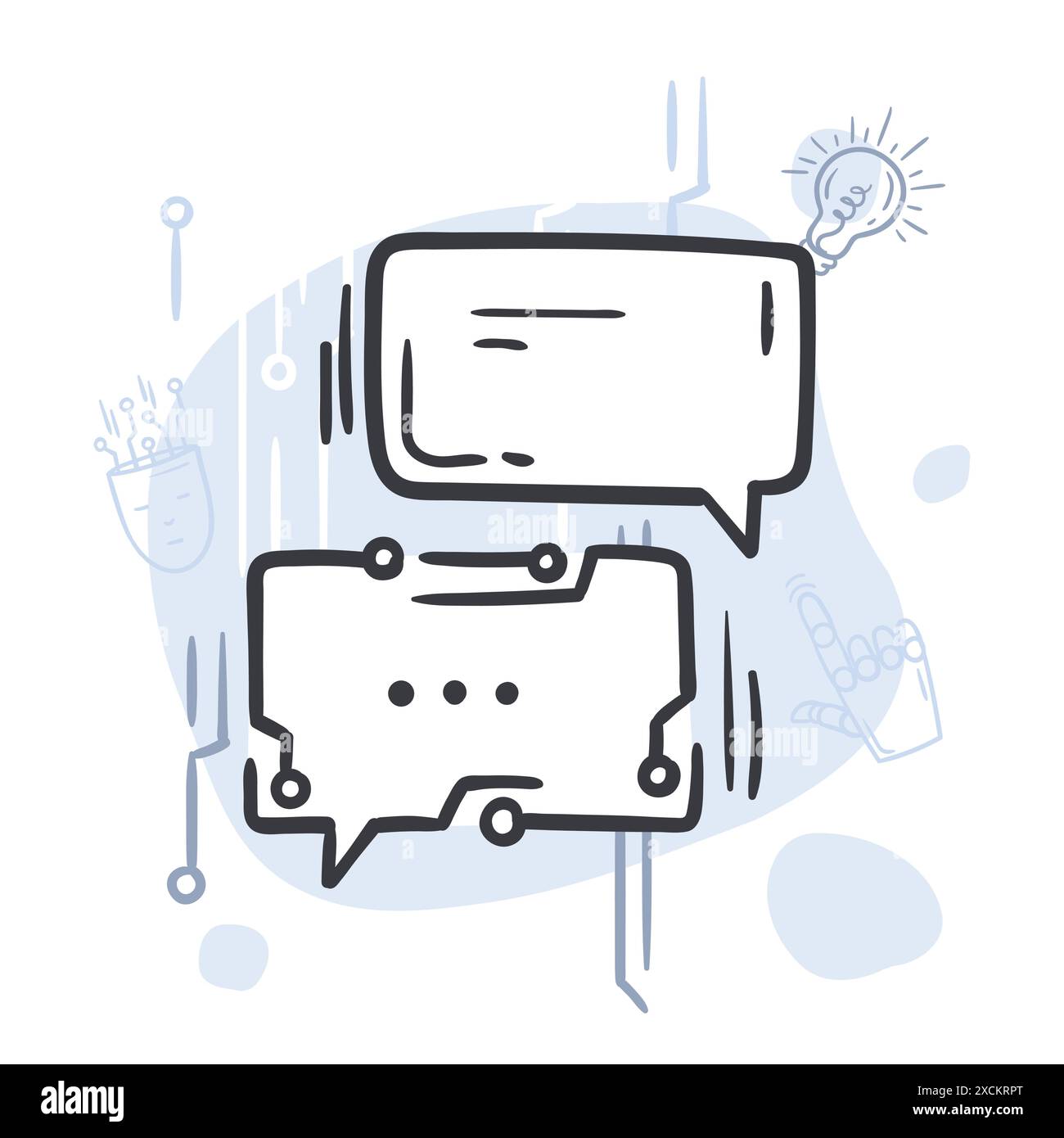 Dialogue with artificial intelligence. Digital speech bubble. Concept ...