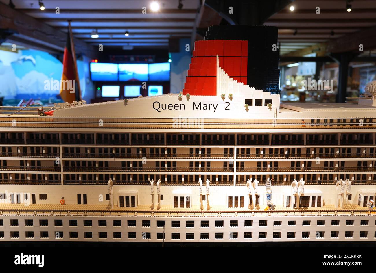 Hamburg, Germany. 17th June, 2024. The Lego model of the "Queen Mary 2" is on display at the ...