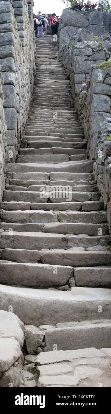 Narrow stone steps in Machu Picchu, Peru Stock Photo - Alamy
