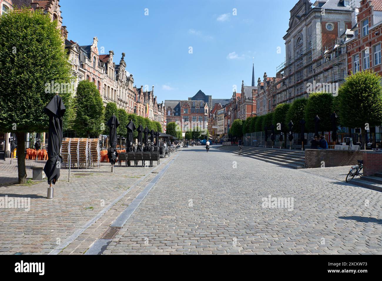Leuven, Belgium; June,07,2024. Urban landscape. Beautiful historic buildings with their famous ...