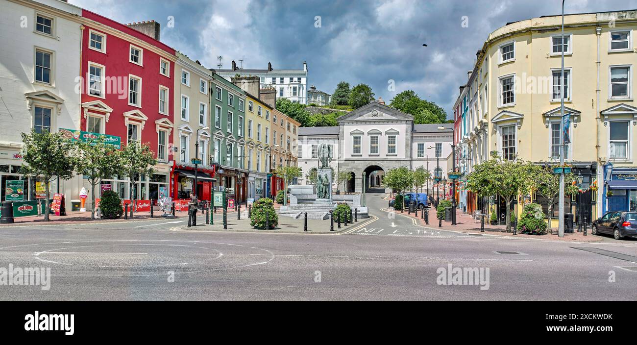 Paved town square in summer, Cobh, County Cork, Ireland Stock Photo - Alamy