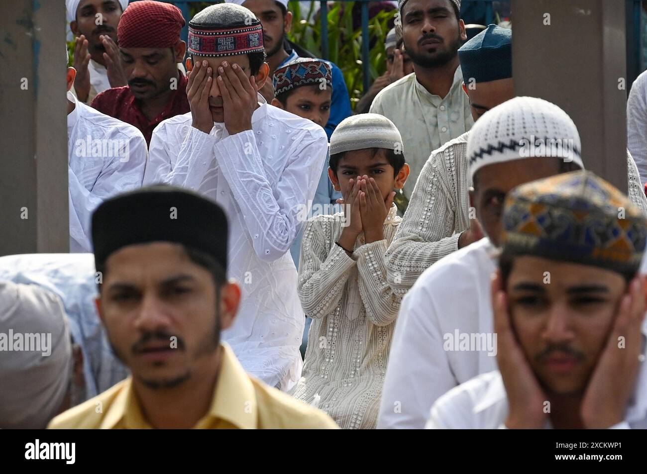 MUMBAI, INDIA - JUNE 17: Hundreds of Muslims gathered to offer Eid Al ...