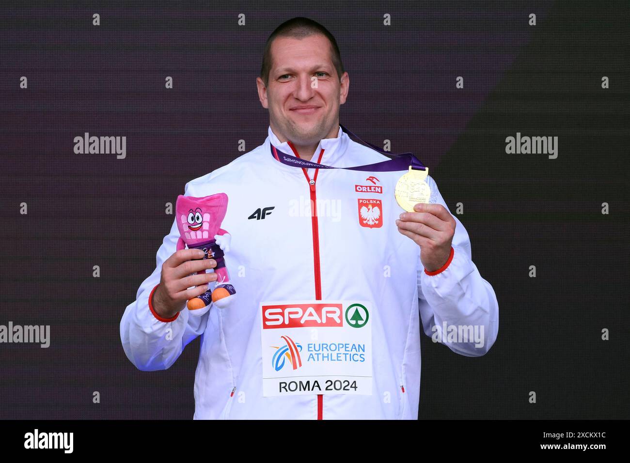 Wojciech Nowicki of Poland during the medal ceremony of the Hammer ...