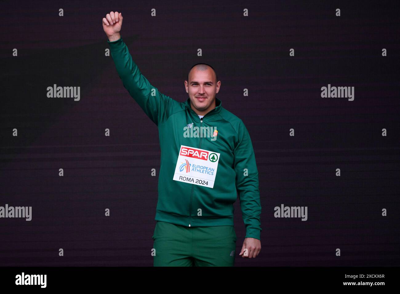 Bence Halasz of Hungary during the medal ceremony of the Hammer throw ...