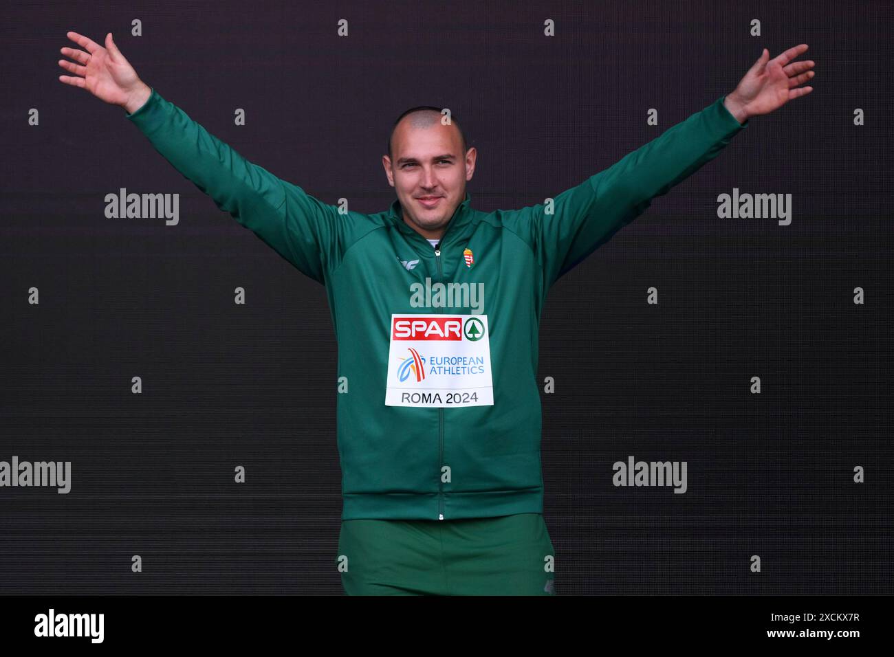 Bence Halasz of Hungary during the medal ceremony of the Hammer throw ...