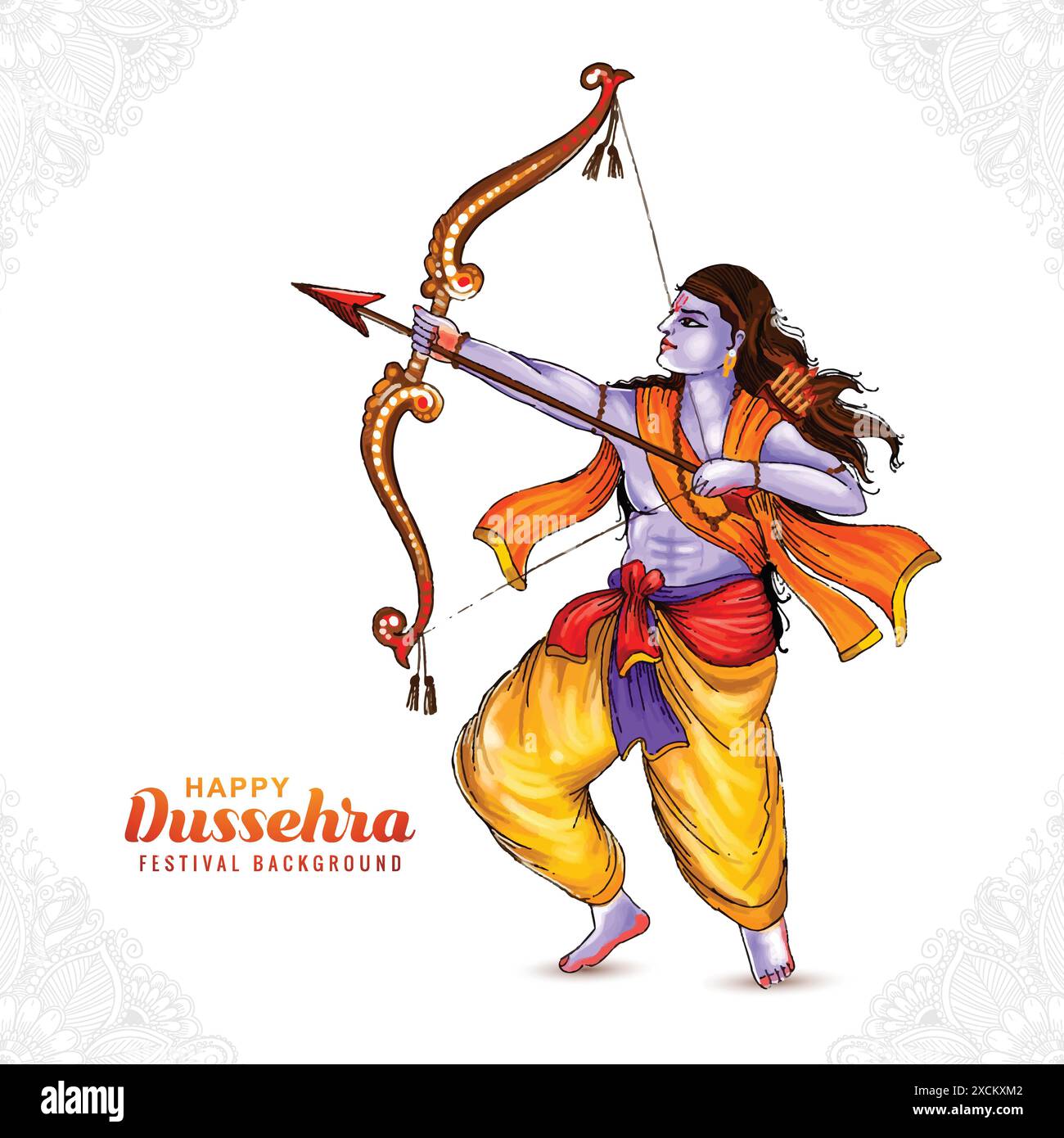 Lord shree ram navami festival wishes card background Stock Vector ...