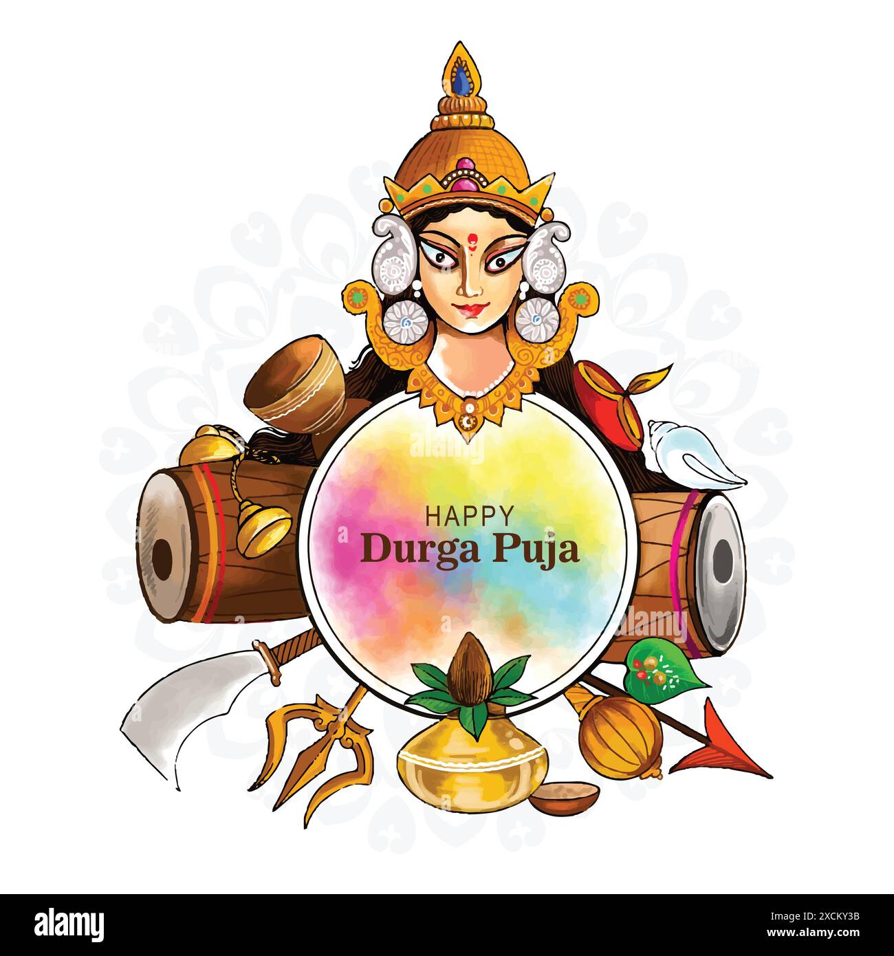 Happy durga puja subh Cut Out Stock Images & Pictures - Alamy