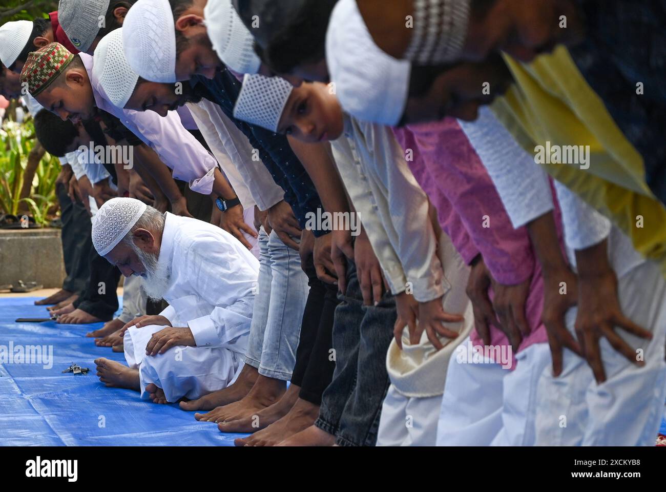 MUMBAI, INDIA - JUNE 17: Hundreds of Muslims gathered to offer Eid Al ...