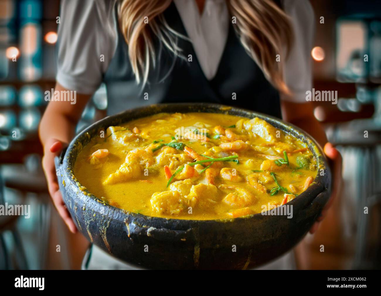 Moqueca fish and shrimp, traditional dish of Brazilian cuisine Stock ...