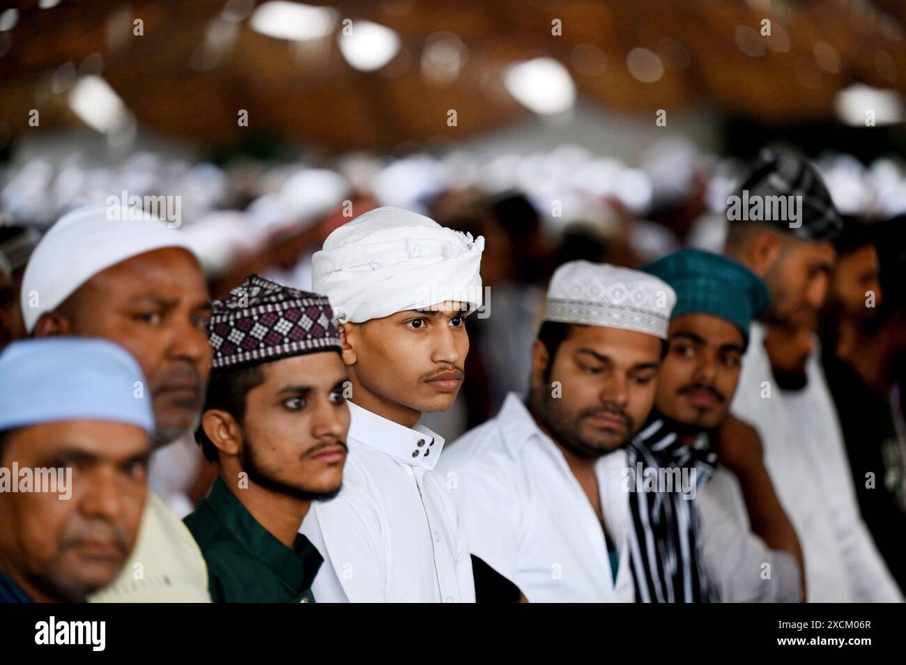 NOIDA, INDIA - JUNE 17: Muslims offer prayer (namaz) on the occasion of ...