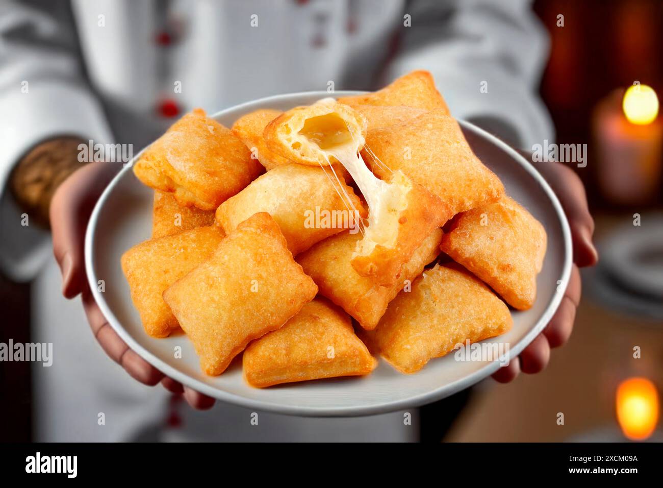 Pastel, Brazilian snack, Traditional Brazilian cheese pastry Stock ...