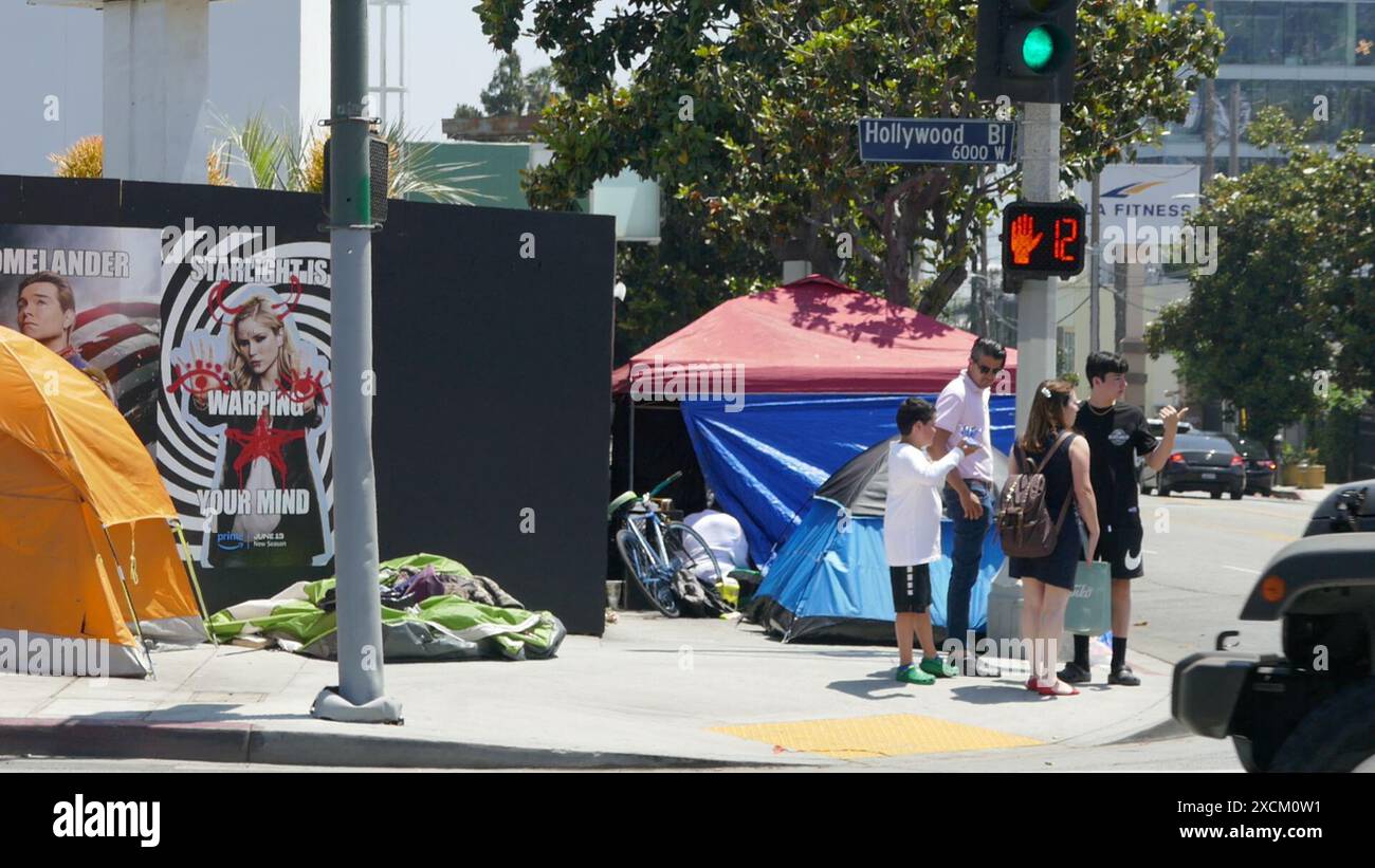 Los Angeles, California, USA 14th June 2024 Homeless Tents Camps on ...