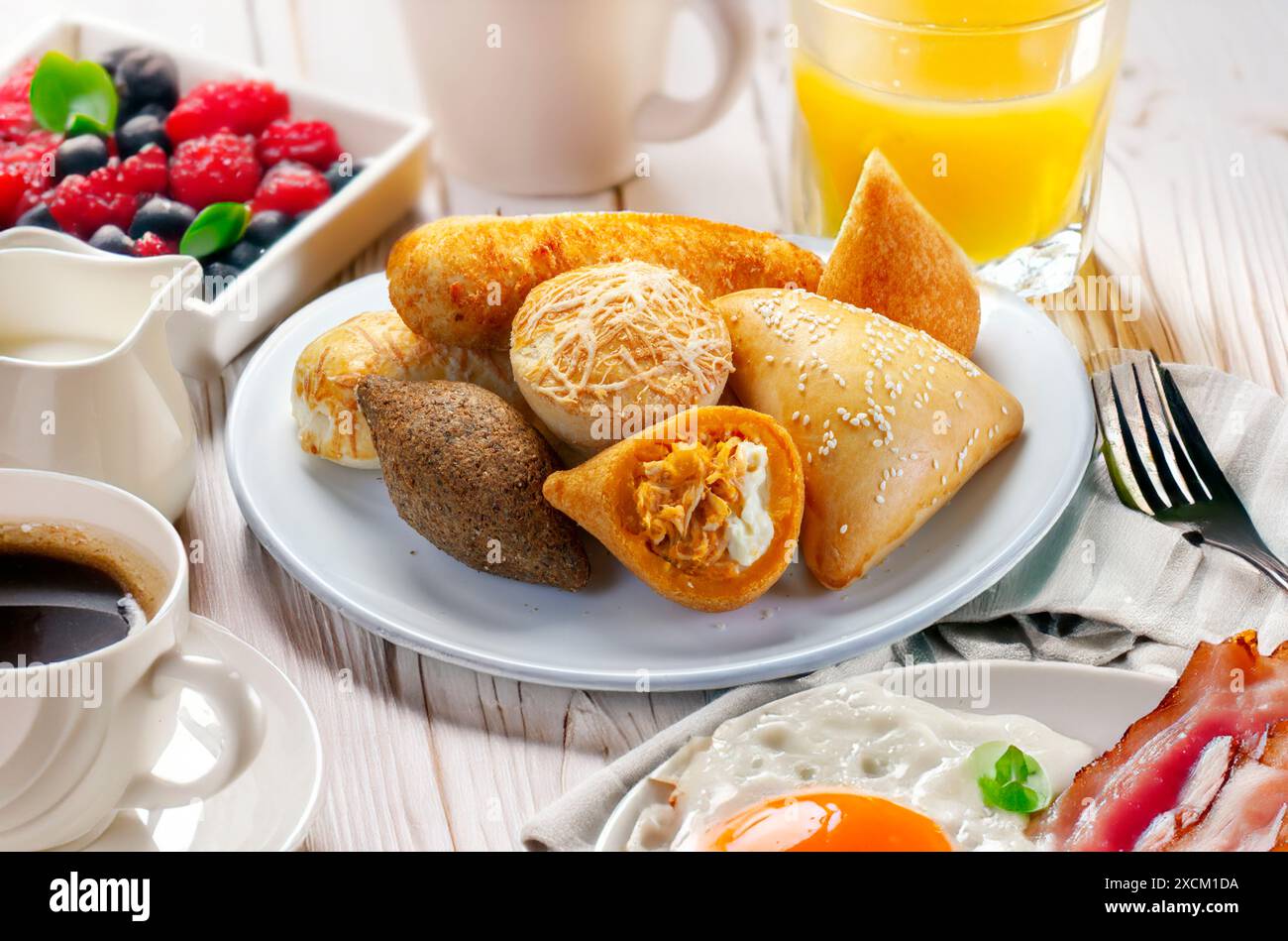 Breakfast with Brazilian snacks, Mixed brazilian snack food Stock Photo ...