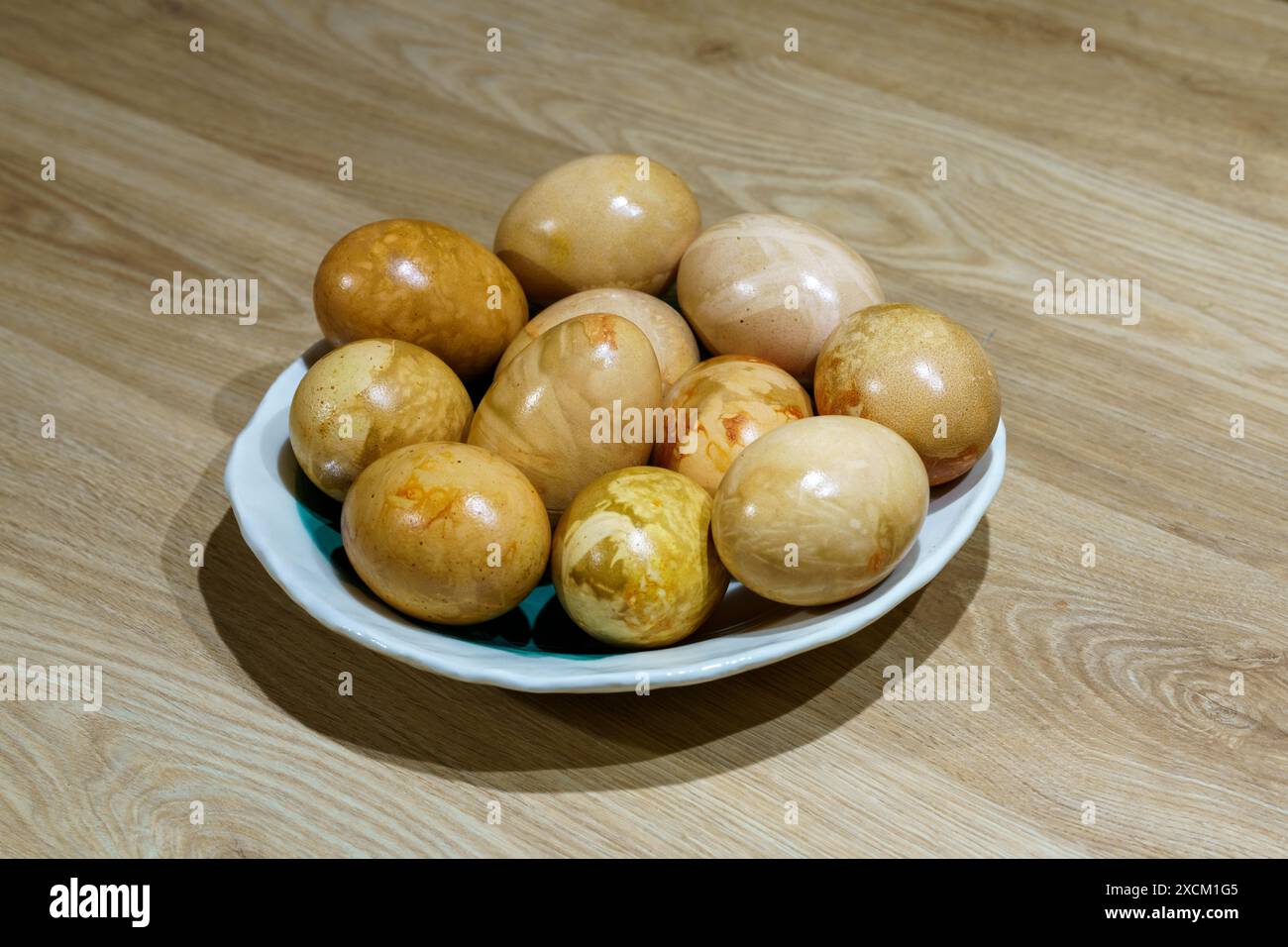 Easter eggs coloured with onion shell Stock Photo - Alamy