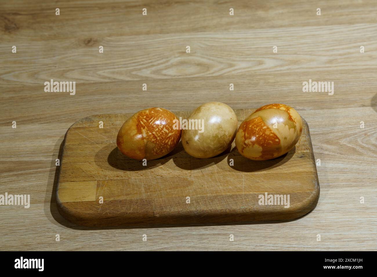Easter eggs coloured with onion shell Stock Photo - Alamy