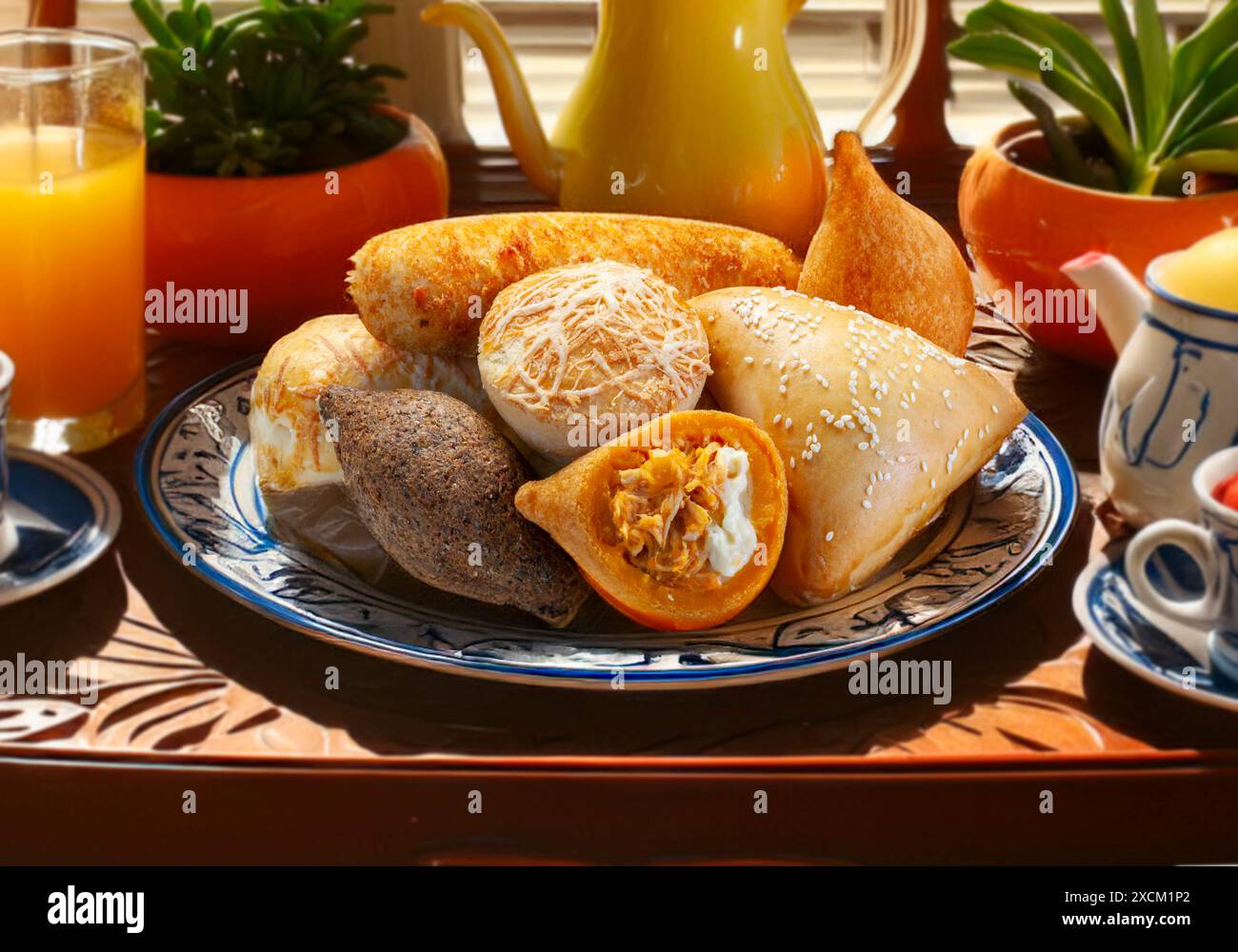 Breakfast with Brazilian snacks, Mixed brazilian snack food Stock Photo ...