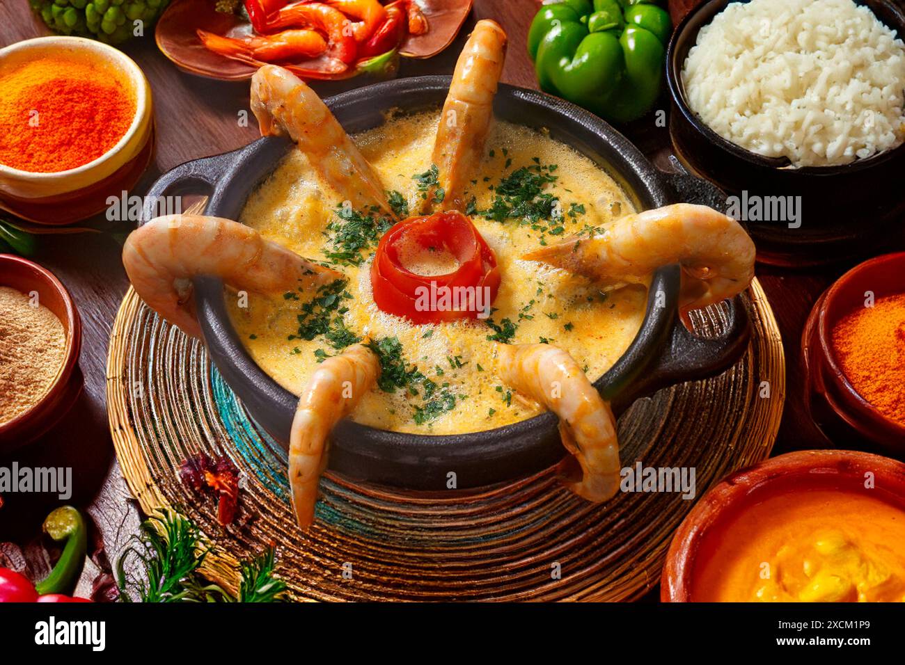Shrimp and fish moqueca Stock Photo - Alamy