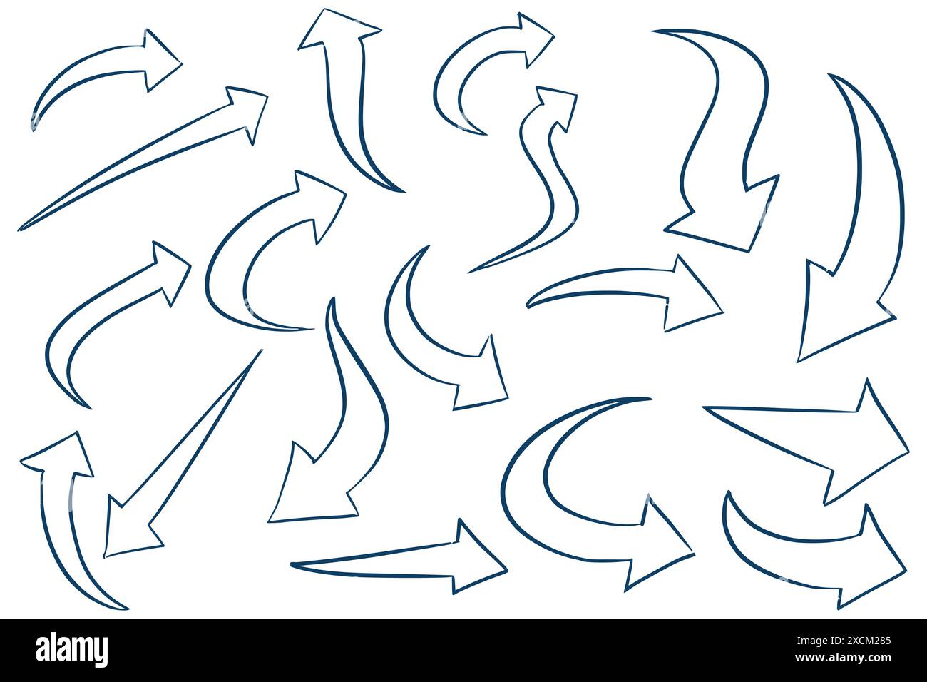 Hand draw different arrows sketch set design Stock Vector Image & Art ...