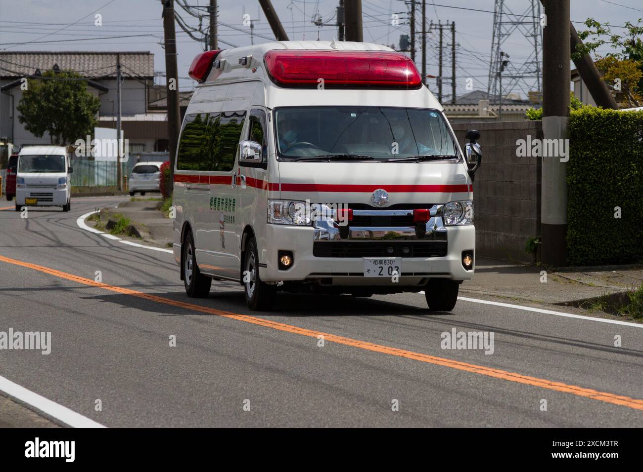 A Japanese ambulance on the street in suburban Tokyo, Japan Stock Photo ...