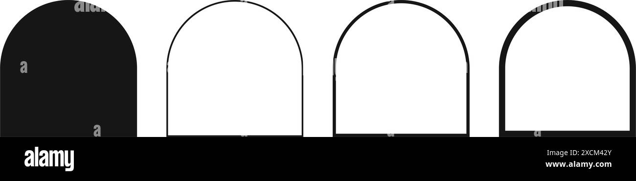 Set of arch shapes and frames. Blank templates for wedding invitation ...