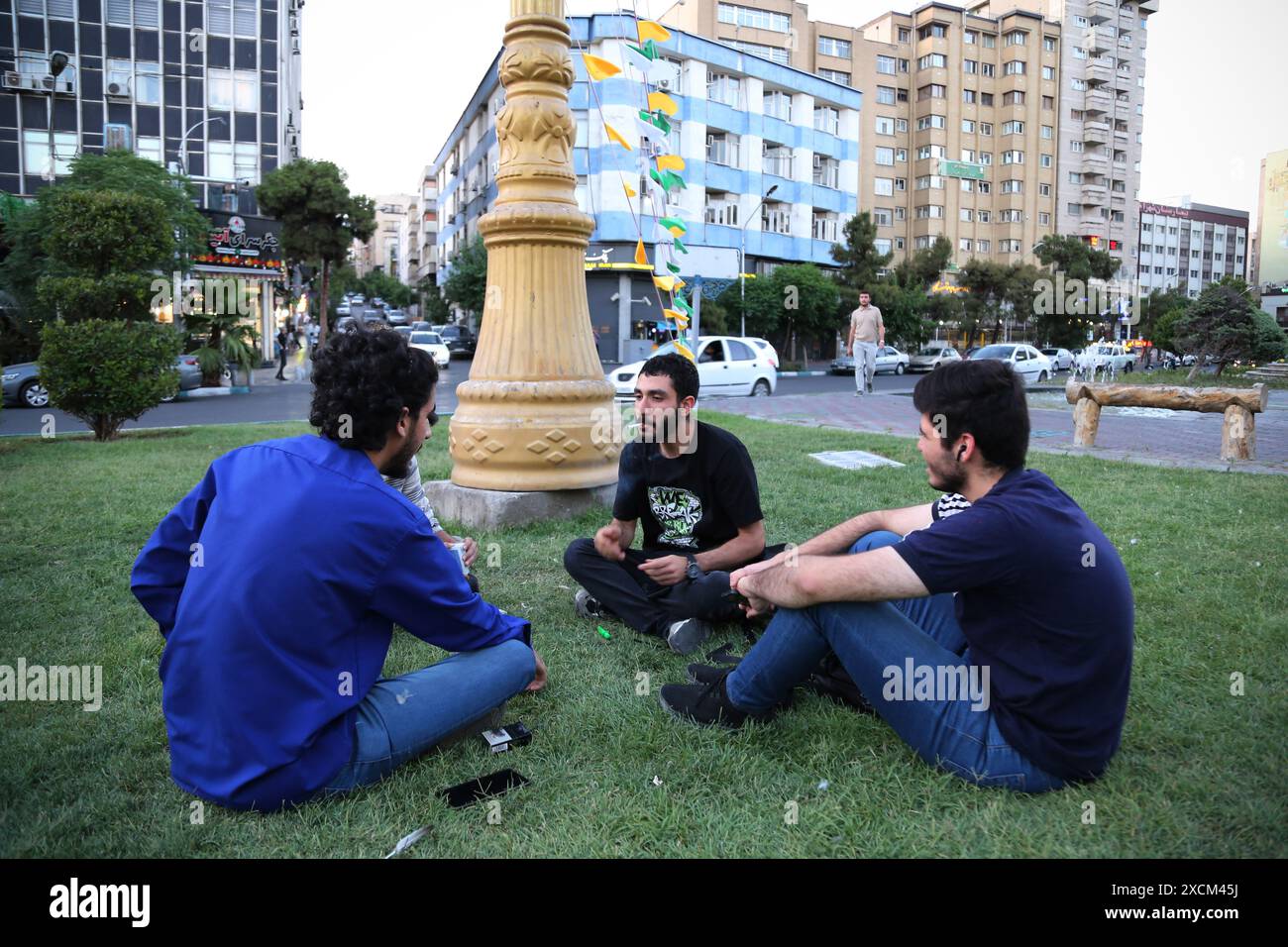 Tehran, Iran. 17th June, 2024. Iranian youth gathering together at ...