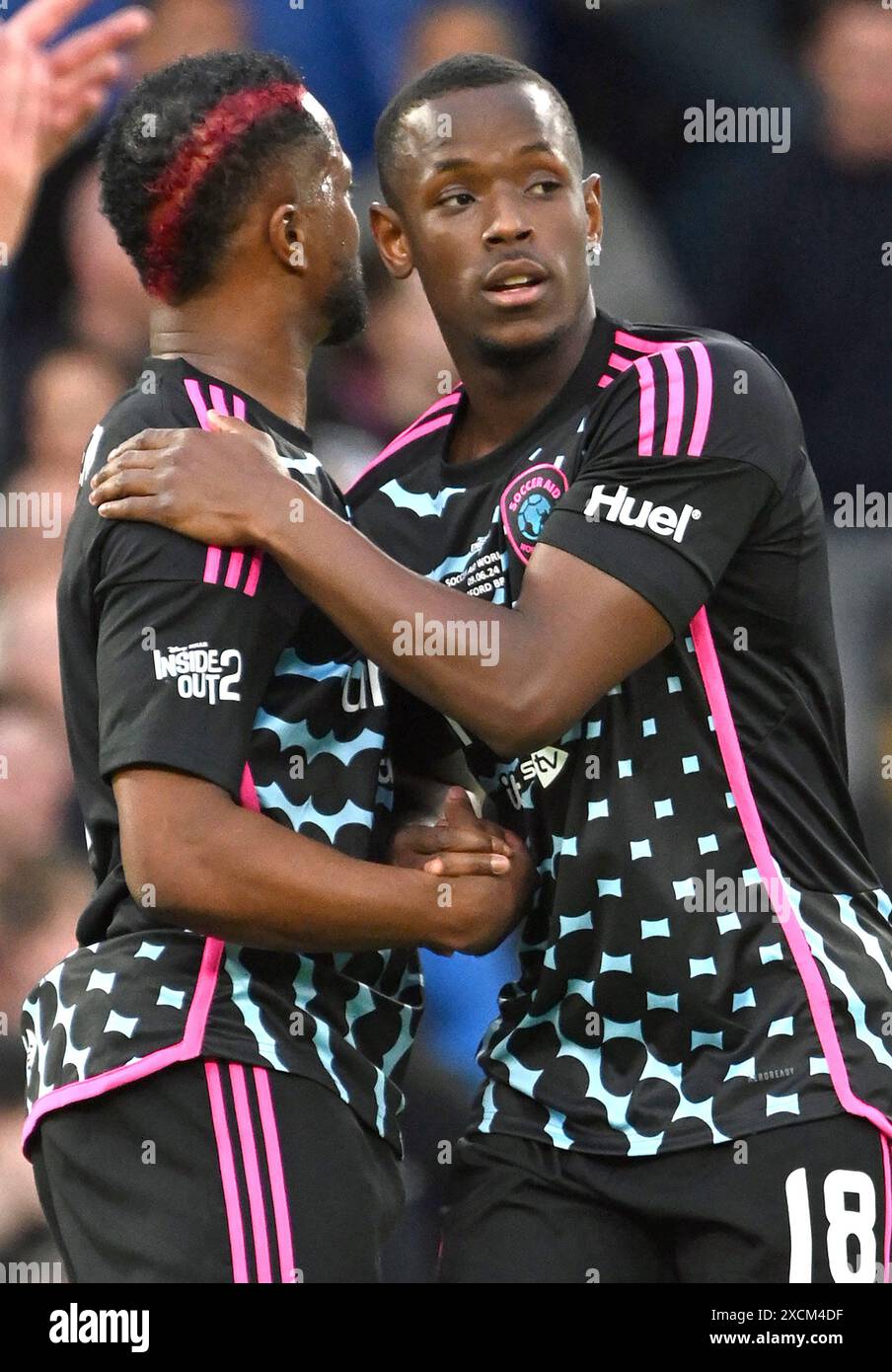 Patrice Evra and Michael Plan at the England XI v World XI, Soccer Aid ...