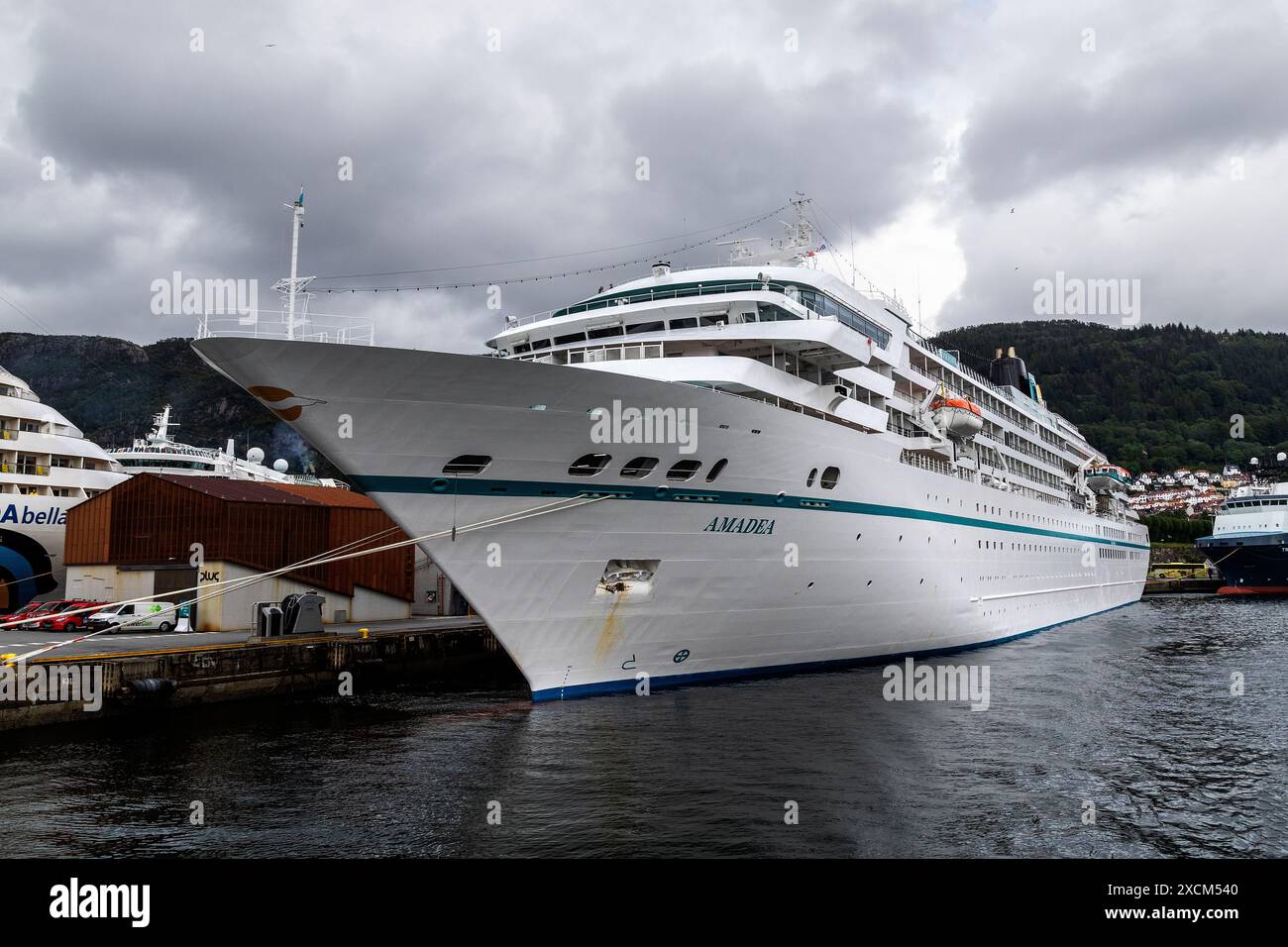 Cruise ship Amadea at Skolten quay, in port of Bergen, Norway Stock ...