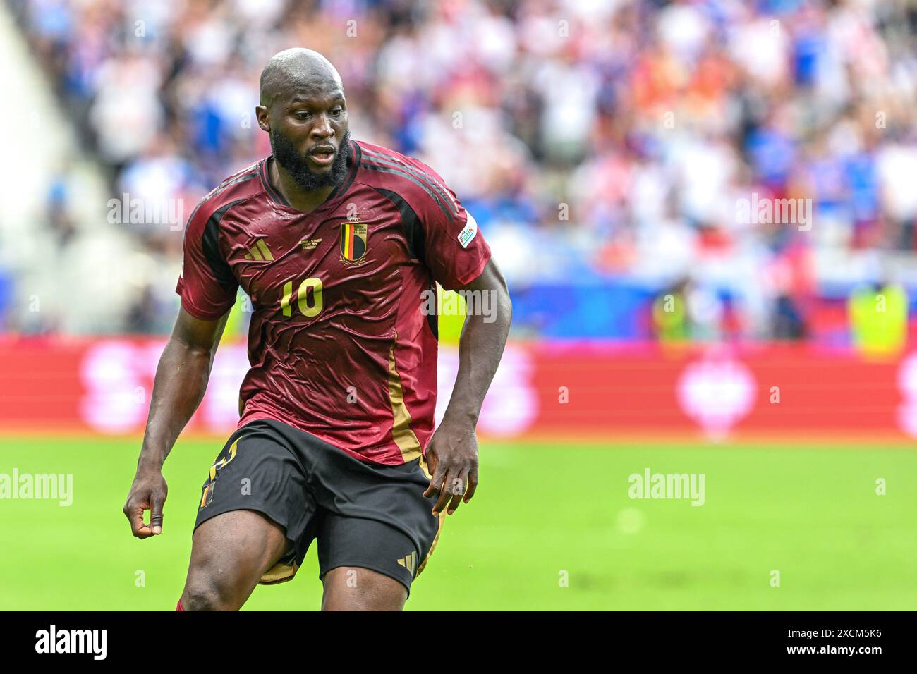 Romelu Lukaku (10) of Belgium during a soccer game between the national ...