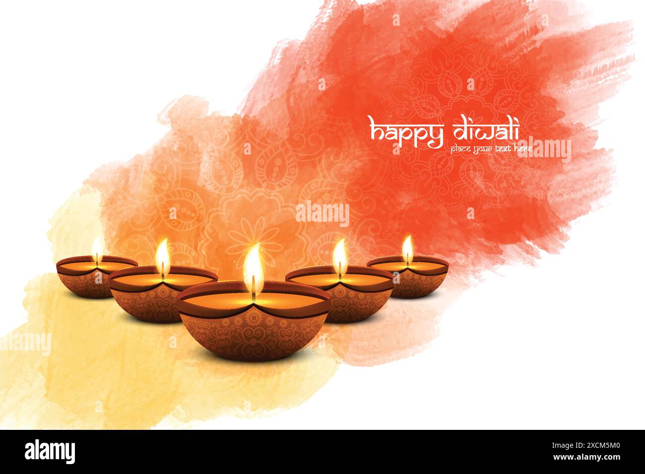 Happy diwali beautiful greeting card background Stock Vector Image ...