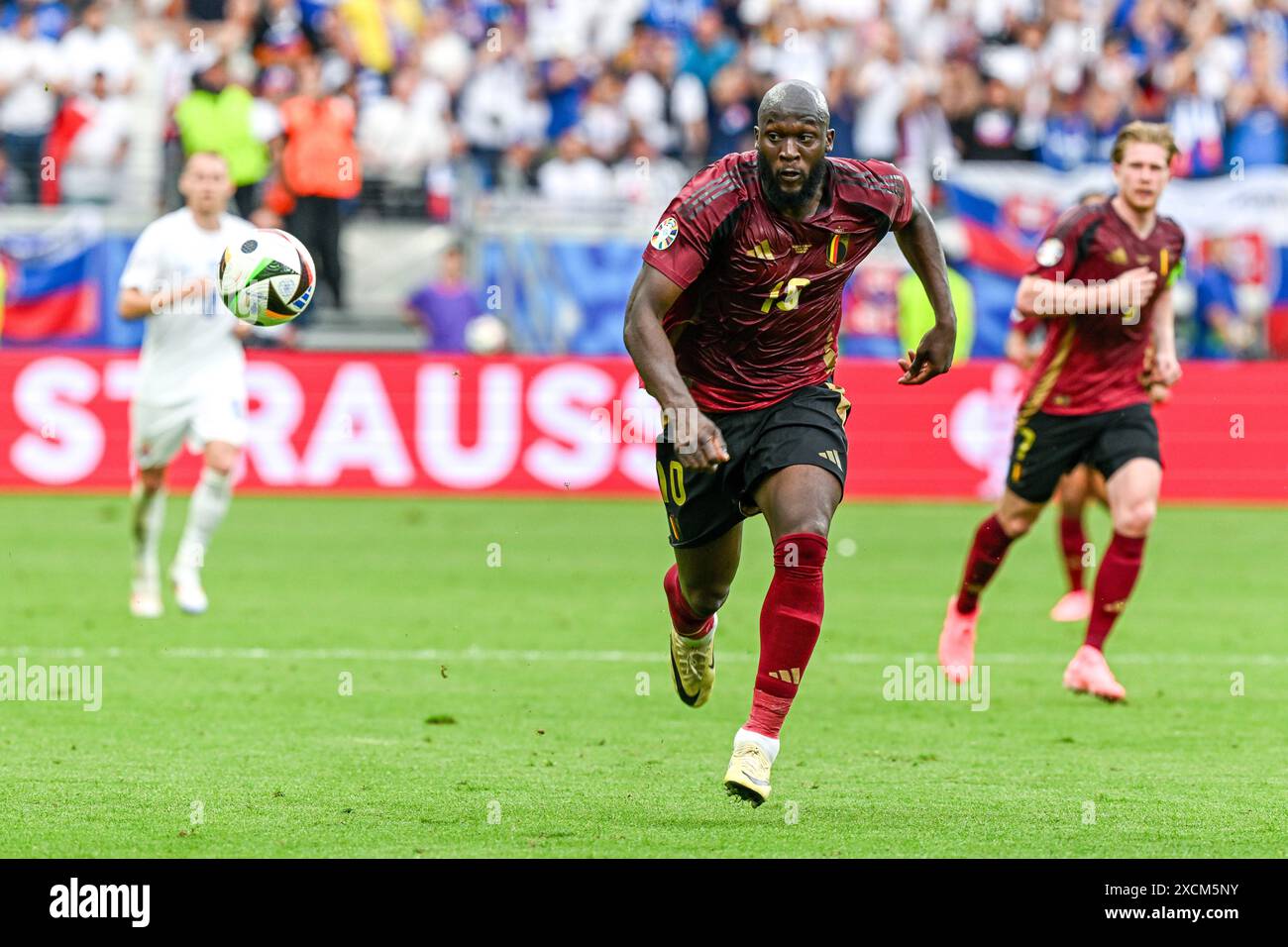Romelu Lukaku (10) of Belgium during a soccer game between the national ...