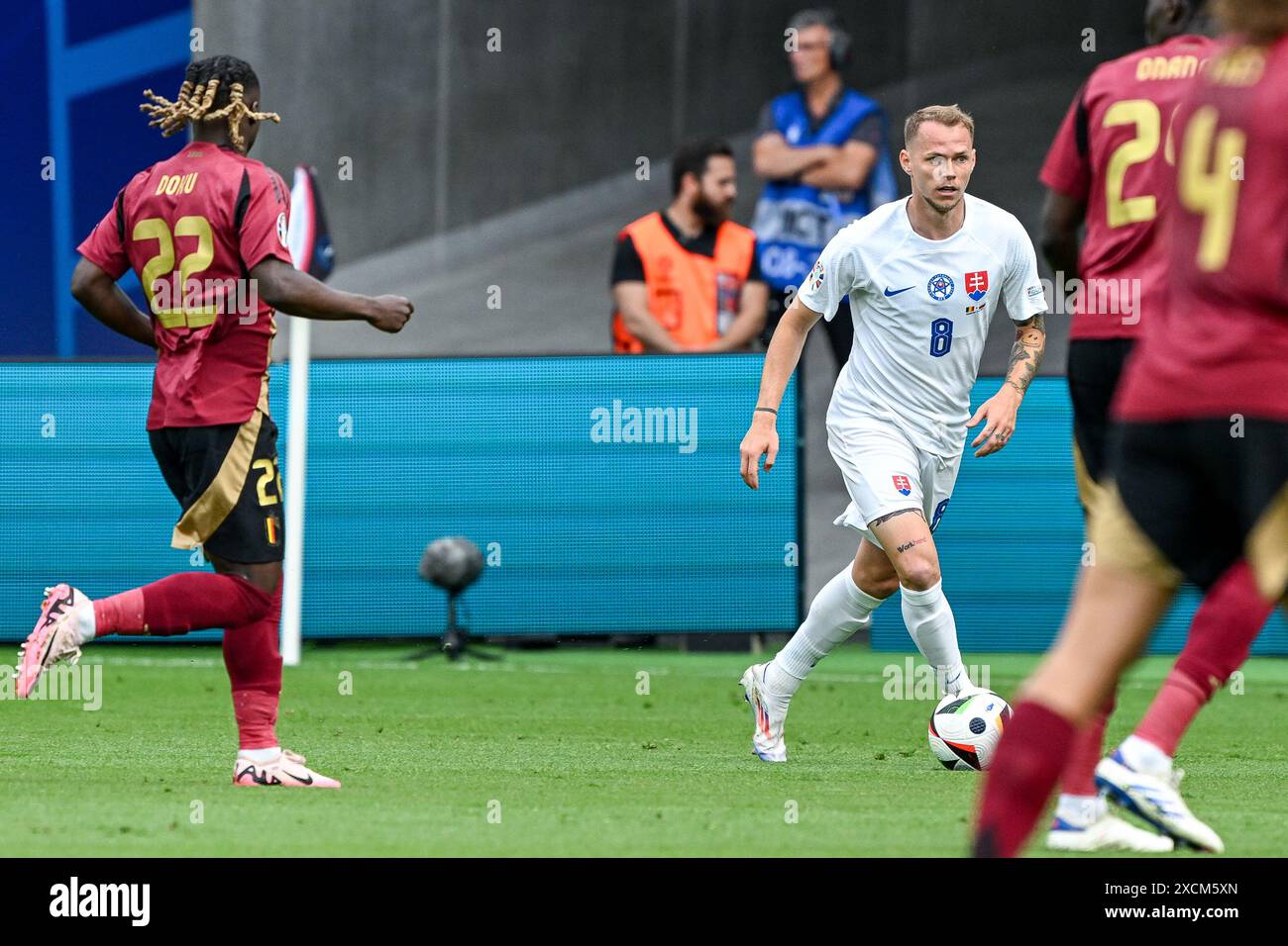 Ondrej Duda (8) of Slovakia during a soccer game between the national ...
