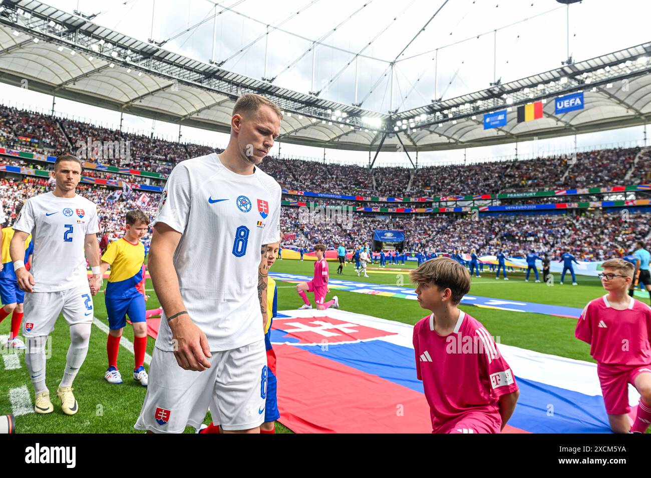 Ondrej Duda (8) of Slovakia before a soccer game between the national ...