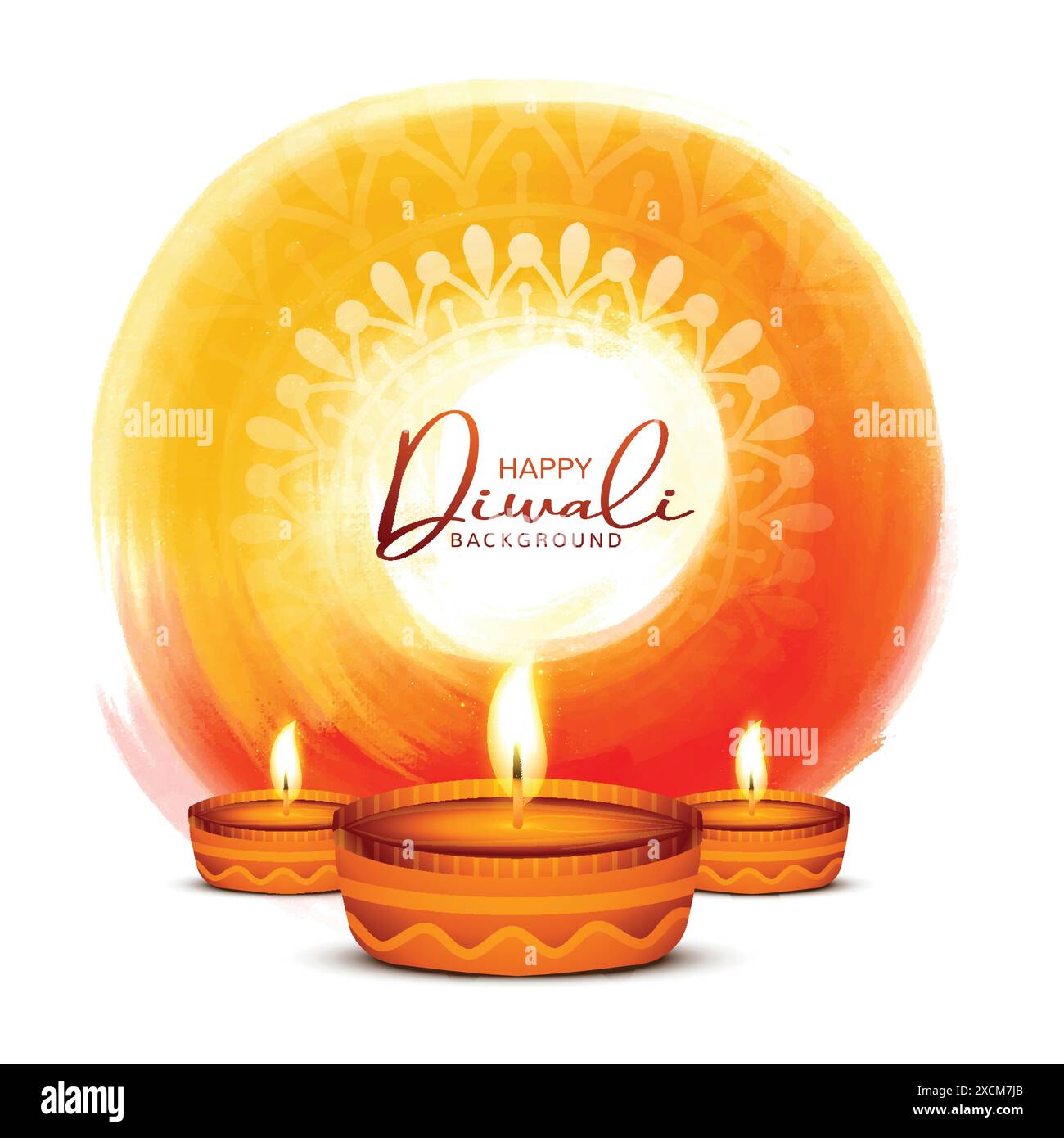 Beautiful diwali greeting card with shiny diya oil lamp background ...