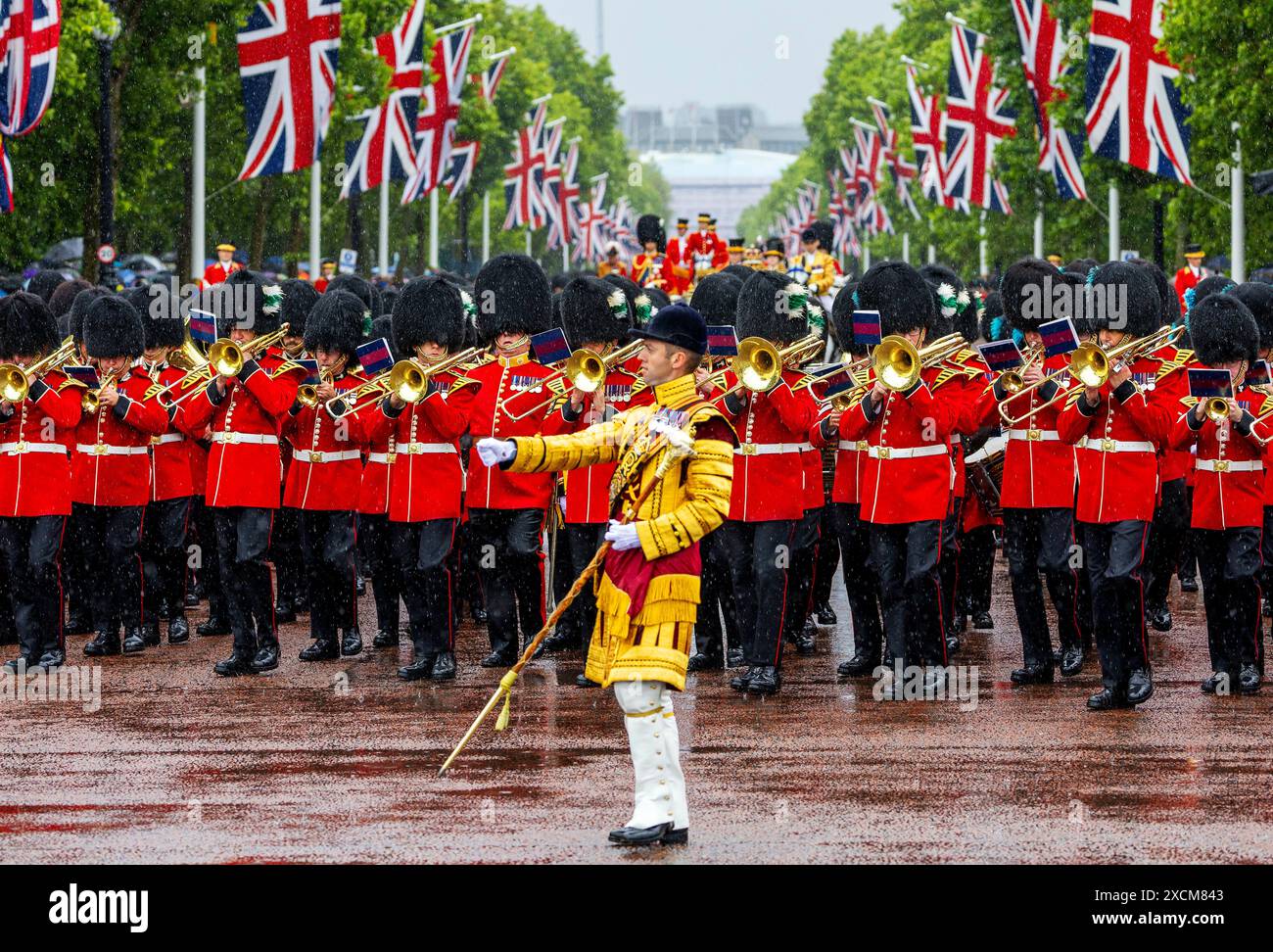 LONDON, ENGLAND - JUNE 15: Trooping the Colour is a ceremonial parade ...
