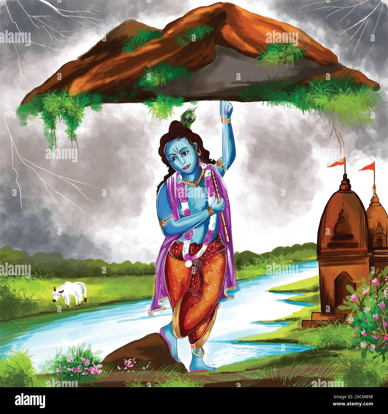 Govardhan parvat hi-res stock photography and images - Alamy