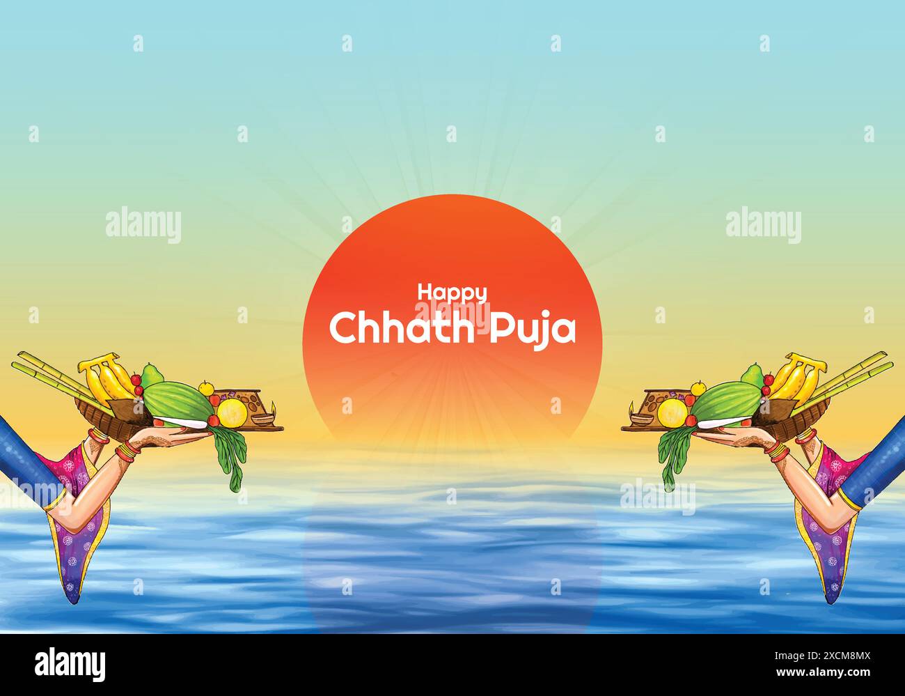 Chhath puja background Stock Vector Images - Alamy