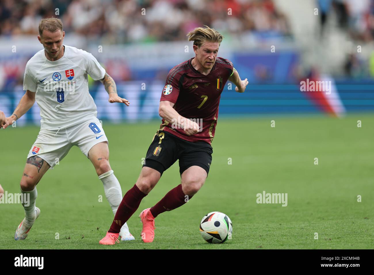Kevin De Bruyne (Belgium)Ondrej Duda (Slovakia) during the UEFA Euro ...