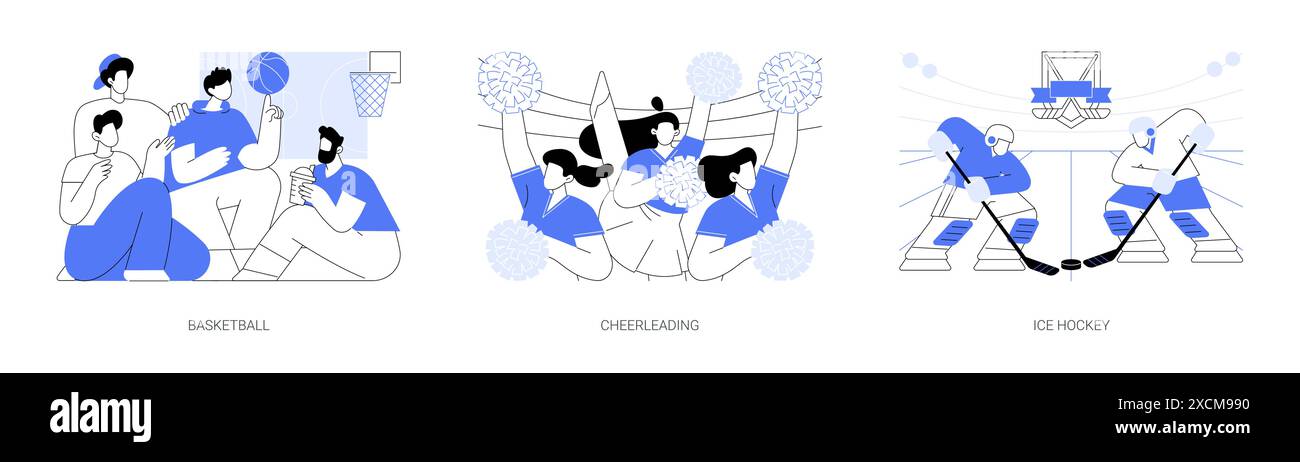 College team sports isolated cartoon vector illustrations se Stock ...