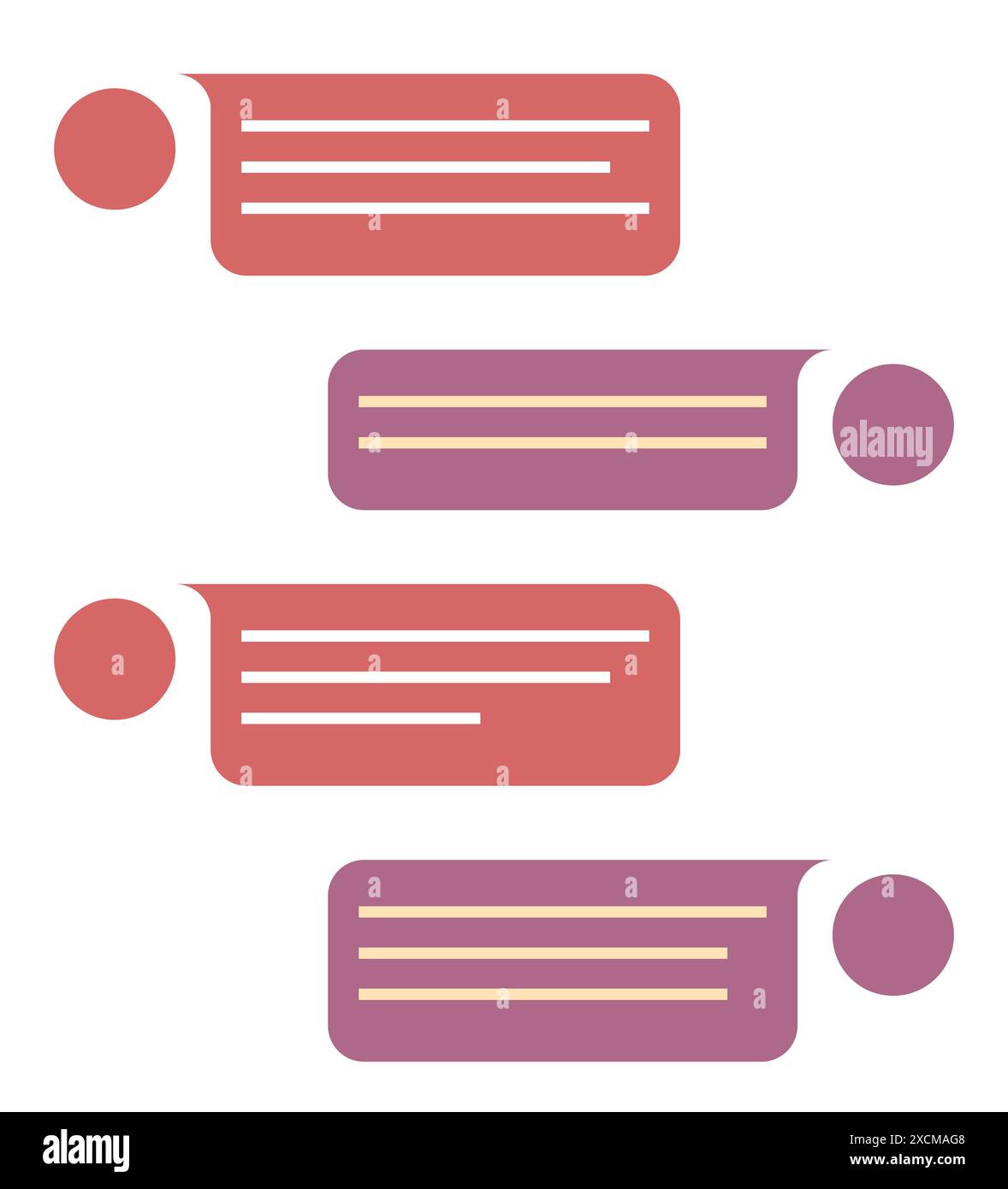 Chat with message bubbles on white background Stock Photo - Alamy