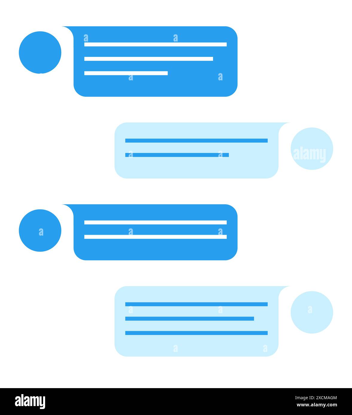 Chat with message bubbles on white background Stock Photo - Alamy