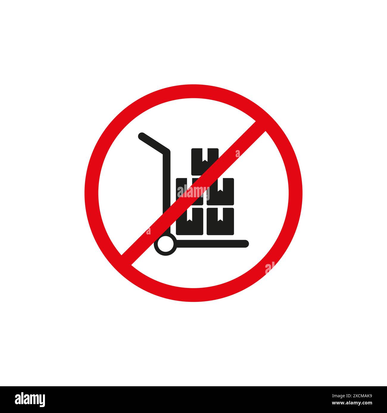 No hand truck. Prohibition sign. Red circle icon. Vector graphic Stock ...