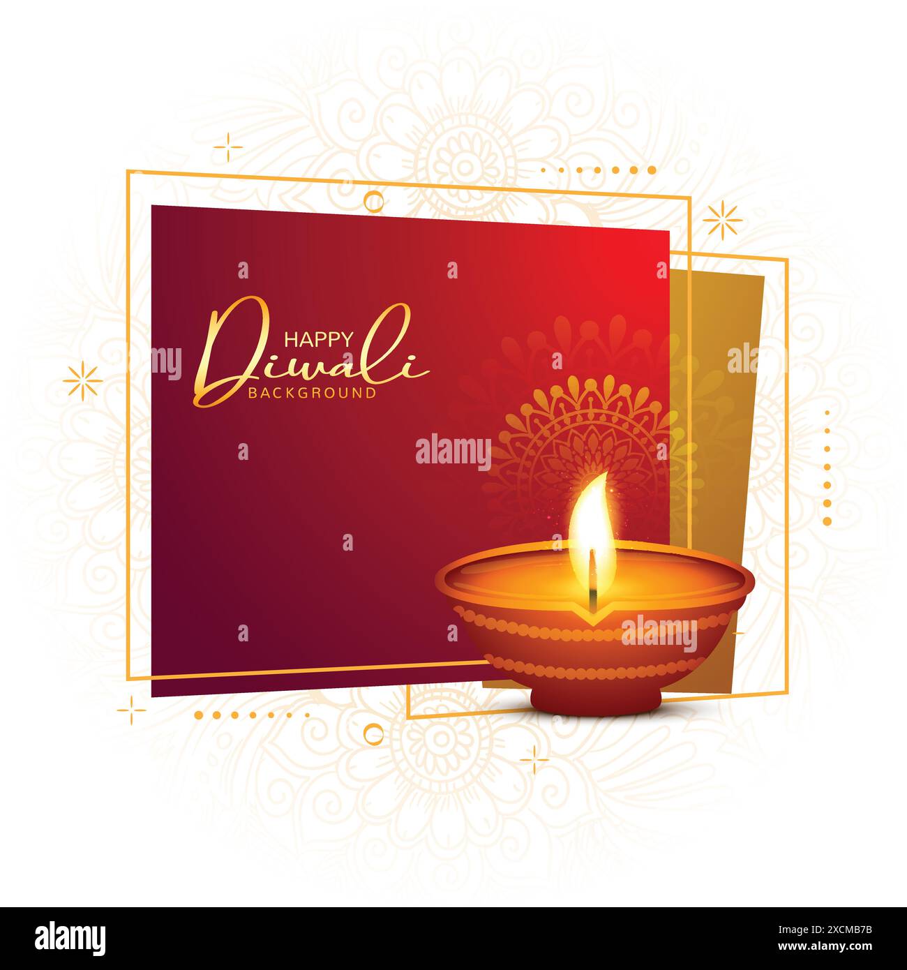 Modern Happy Diwali Decorative Oil Lamp Festival Celebration Card
